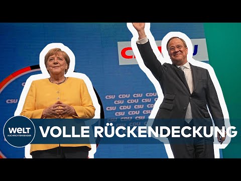 BUNDESTAGSWAHL 2021: Kanzlerin Angela Merkel stärkt UNION-Kanzlerkandidat Armin Laschet I Statement