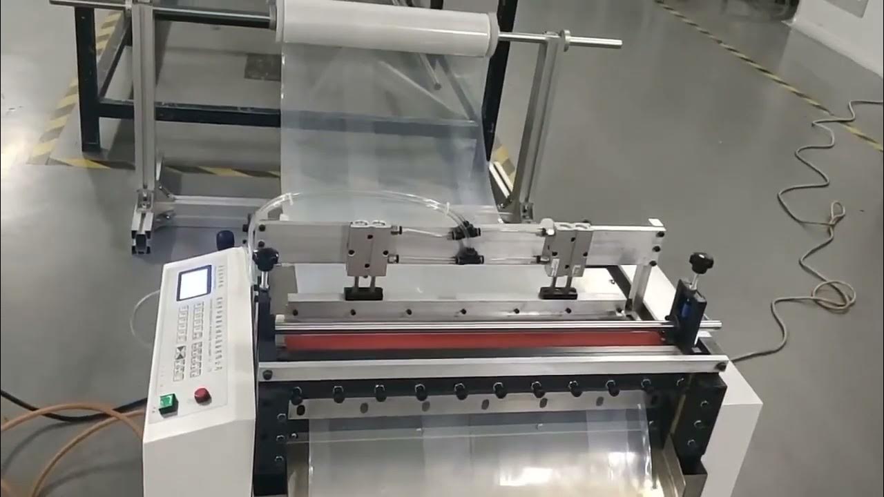 Plastic bags PE film automatic sealing and cutting machine - YouTube