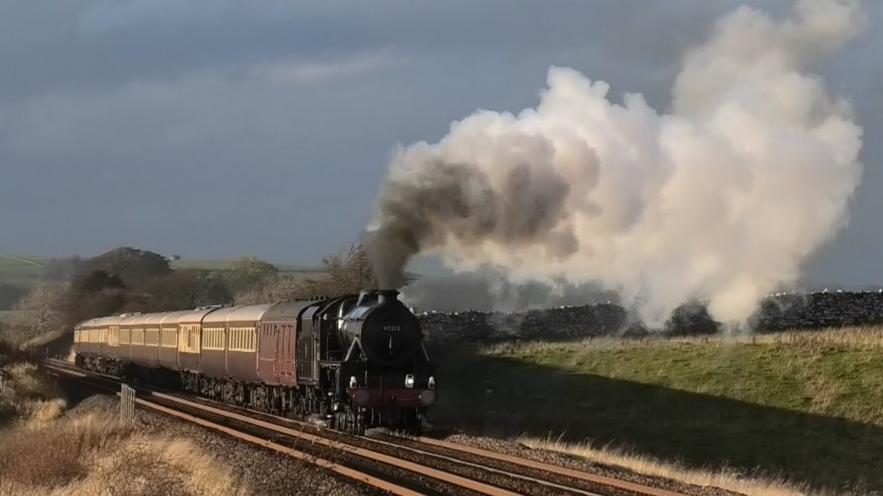LMS Stanier Black 5 45212 Charges over Shap & the S & C 26/10/24 - YouTube