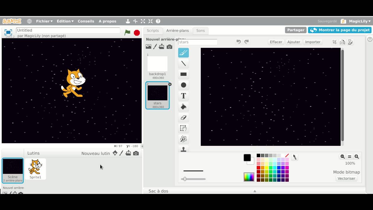 Scratch 1.1 : Crée les décors de ton jeu - YouTube