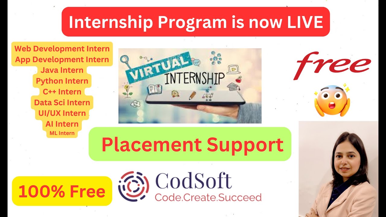 Free Internship Program is now LIVE @ CodSoft | Apply Now!!! - YouTube