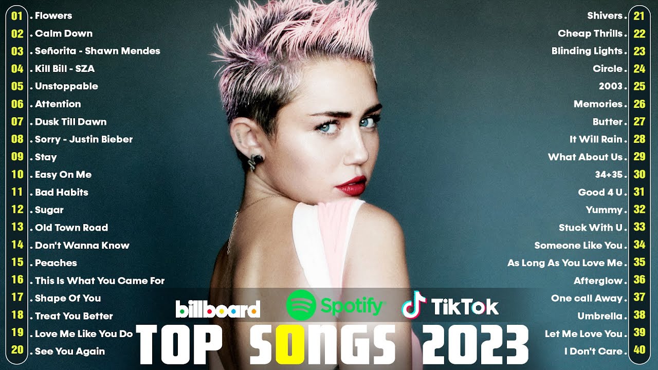 Pop Hits 2023 - Miley Cyrus, Rema, Selena Gomez, Maroon 5, Ed Sheeran ...
