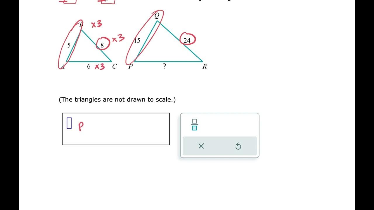 Find a missing side length given two similar triangles (ALEKS examples ...