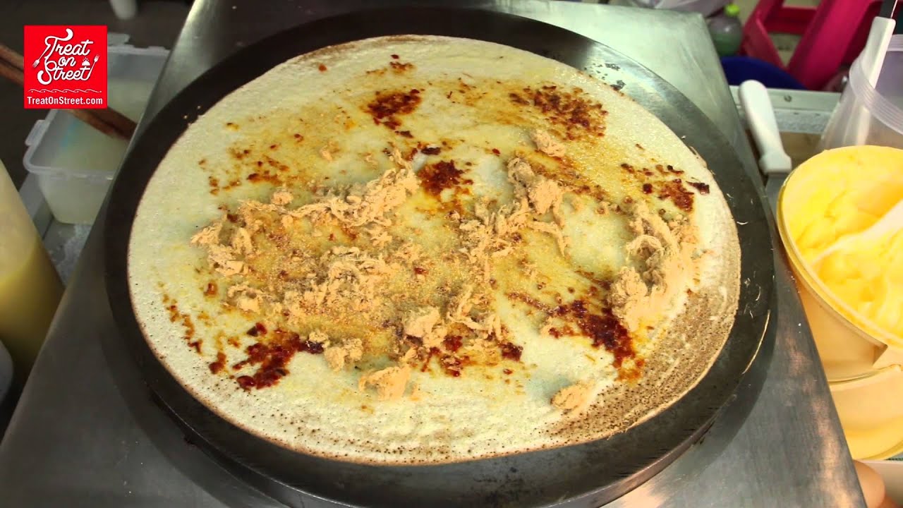 Bangkok Street Food | Thai Crispy Crepe With Flossy Pork - Isaraphap ...
