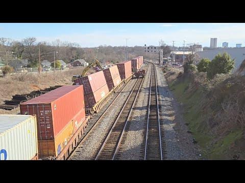 Norfolk Southern intermodal train derailment at South Greenville February 24, 2024 - YouTube