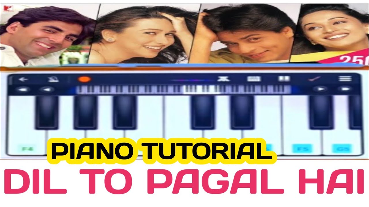 Dil To Pagal Hai/ Dil To Pagal Hai Piano Tutorial/ Saharukh khan/Akshay ...