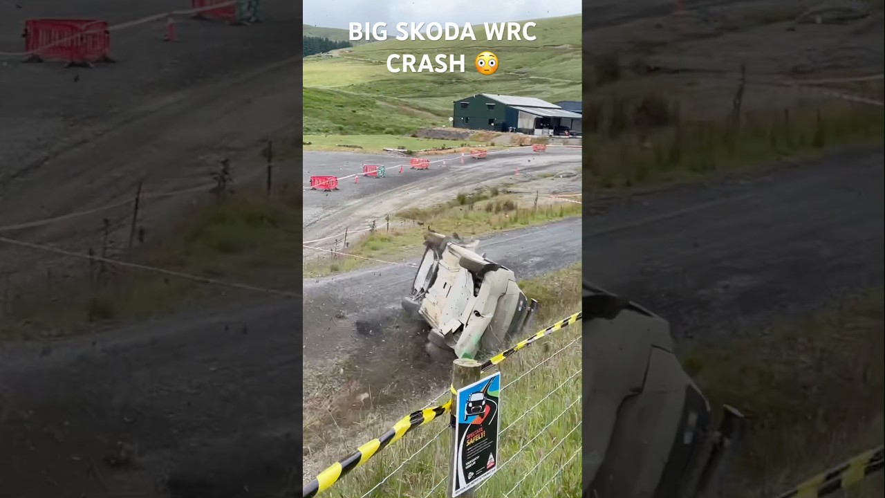 BIG SKODA RALLY CAR BIG CRASH 😳 #rallying #rallymoments #motorsport # ...