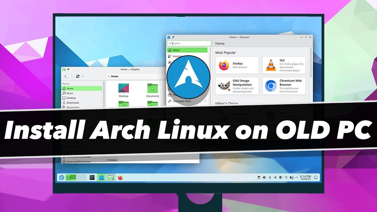 How TO Install Arch Linux on OLD PC & LAPTOP // Running LINUX on OLD PC ...
