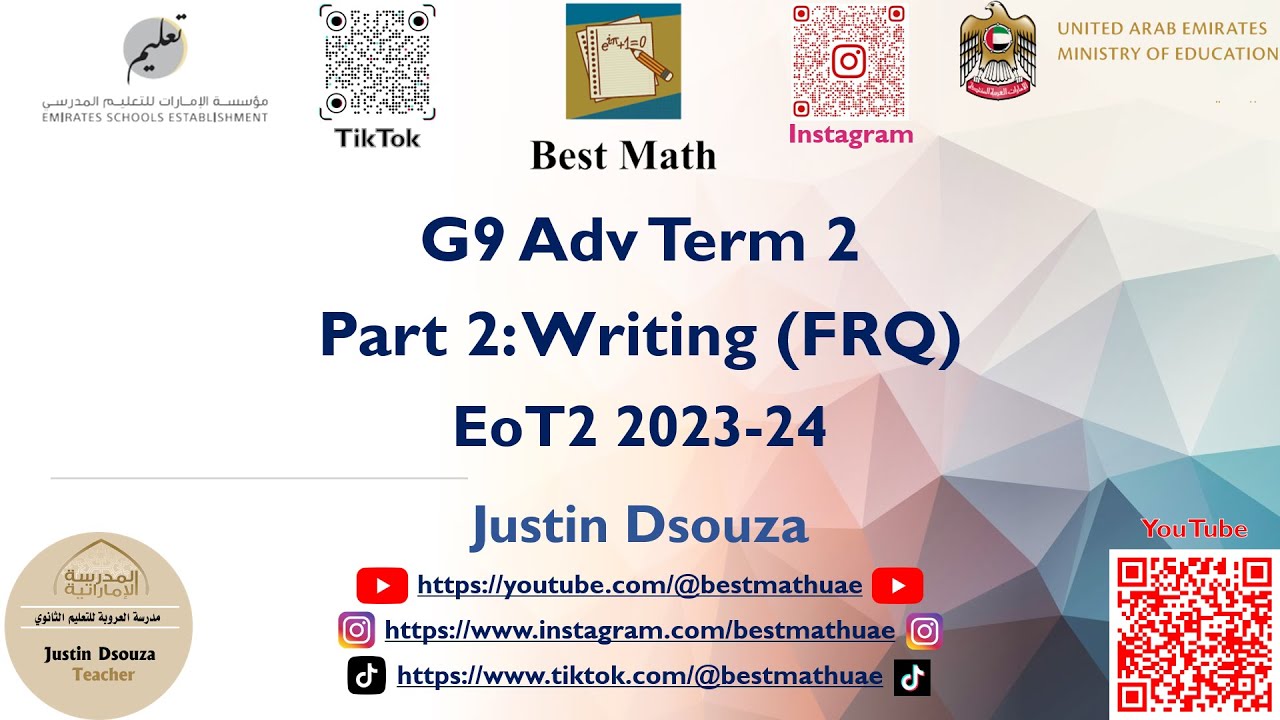 9Adv Part 2 Writing | EoT2 | Surface area, volume, midpoints, angle measures & 3D nets | Q16 ...