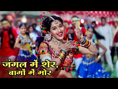 Jungle Mein Sher Baagon Mein Mor | Madhuri Dixit Iconic Dance | Prem Granth | Alka Yagnik 90s Song