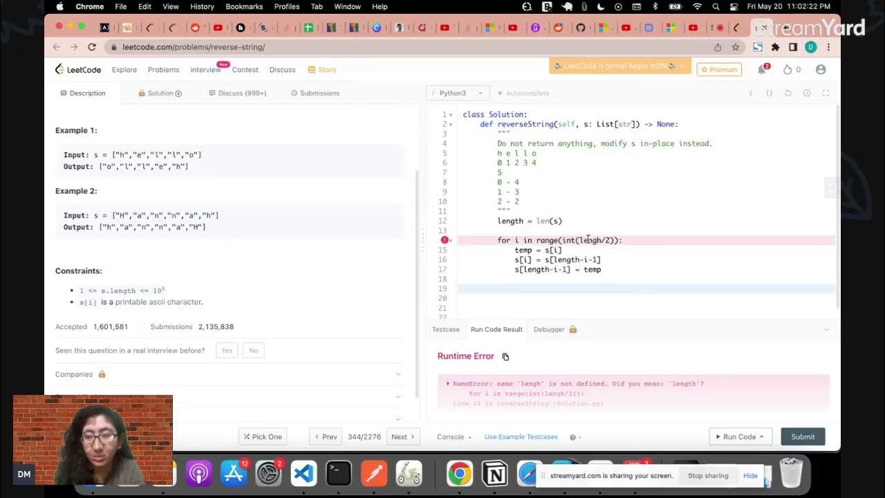Live Leetcode - Python (String, Easy) - YouTube