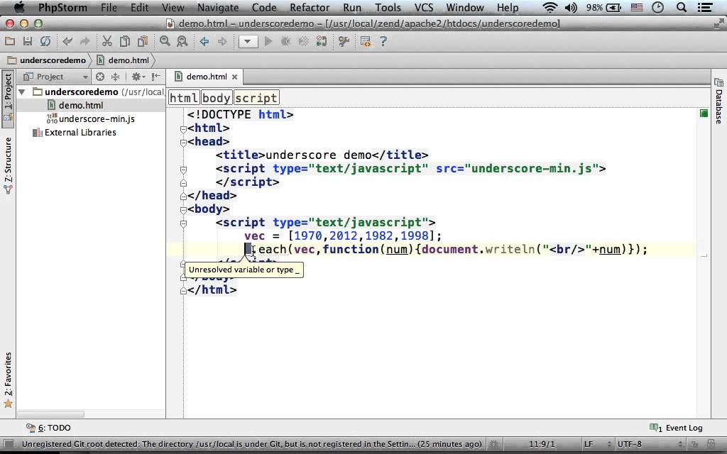 Underscore.js Simple Demo - YouTube
