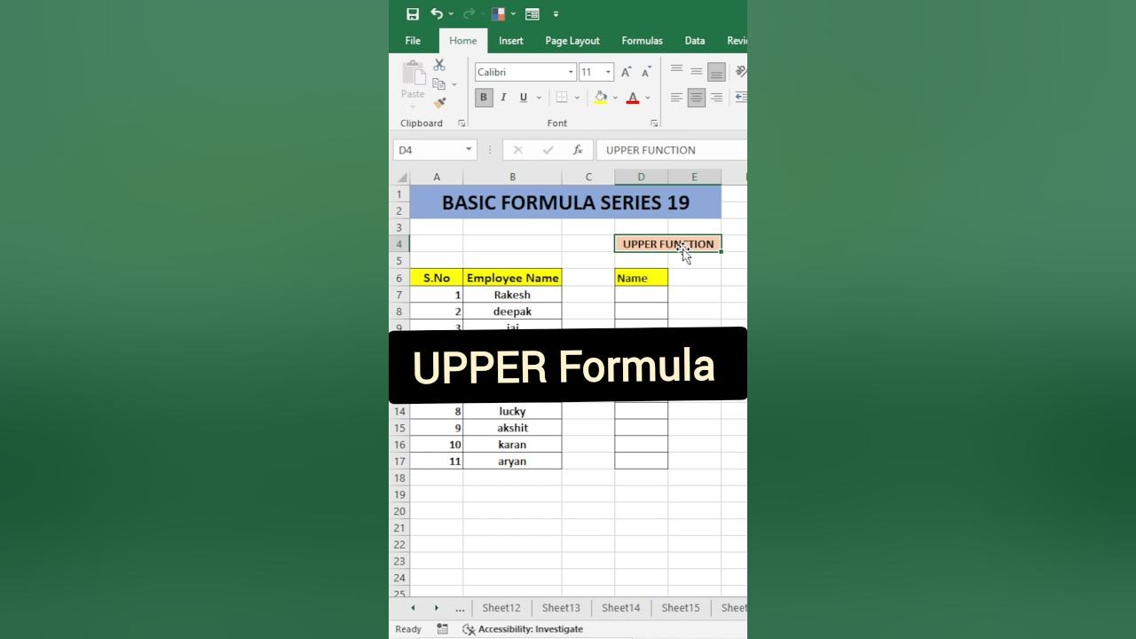Excel tips - How to Use UPPER Formula in Excel to convert text into ...