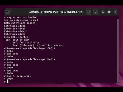Simple namespaces in LispBM - YouTube