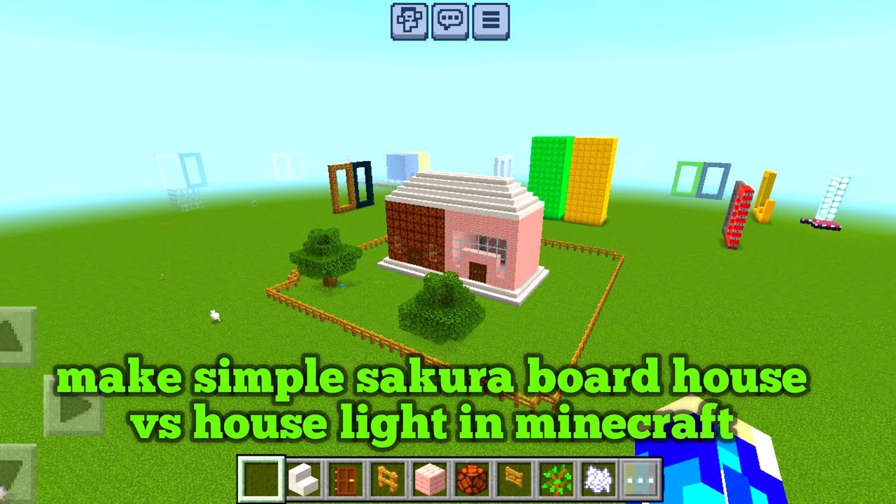 I,m crafts simple sakura board house vs house light in minecraft - YouTube