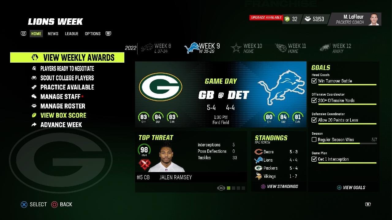 Madden NFL 23 H2h Franchise Packers (division rivalry) - YouTube