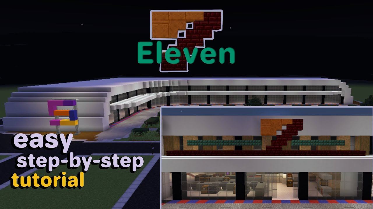 MINECRAFT - How to Build a 7-Eleven Convenience Store - Easy Step-by ...