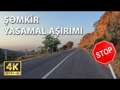 Yasamal aşırımı (Yasamal perevalı), Şəmkir rayonu - Maşınla gəzinti 4K çəkiliş