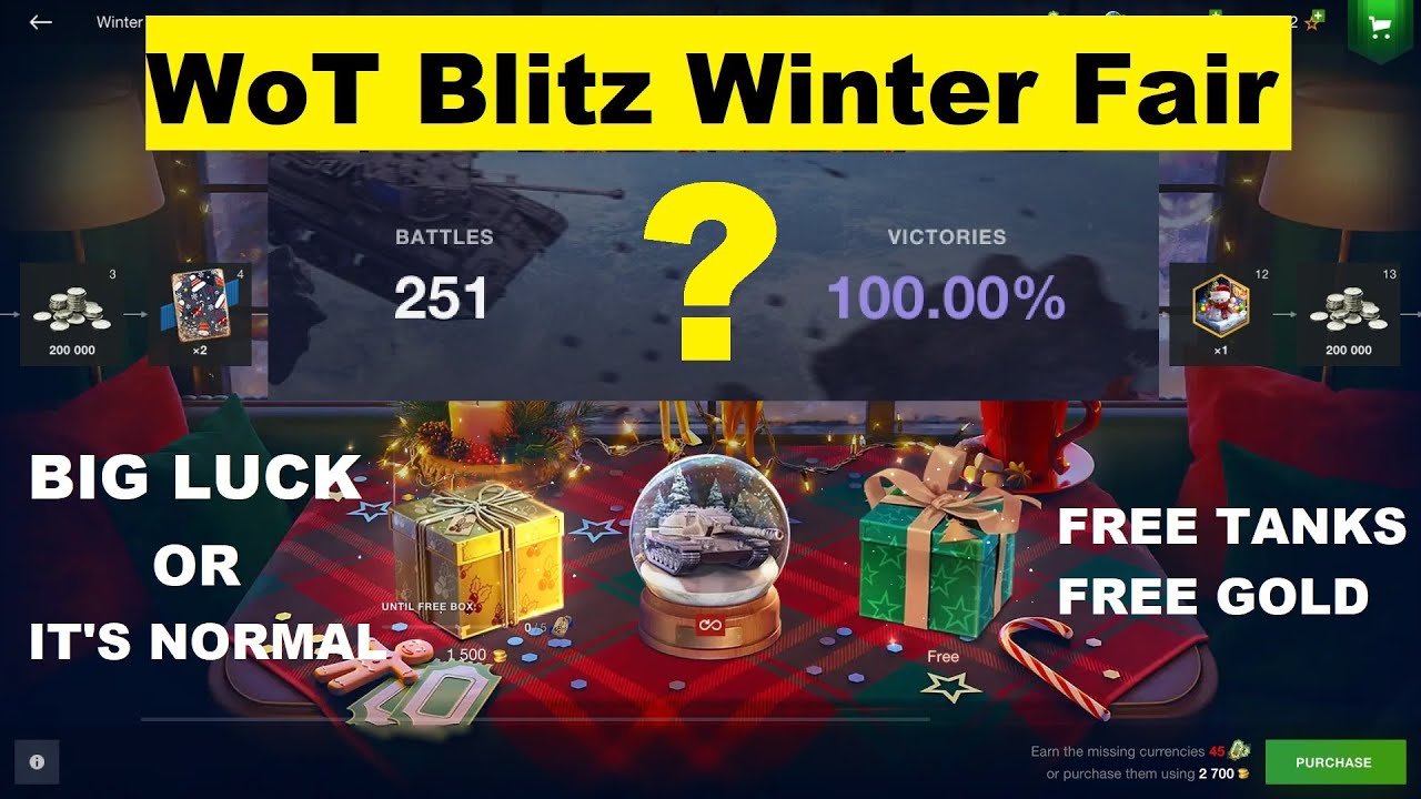 World of Tanks Blitz Winter Fair - Account with 250 Battles Has More Chances to Get Free Tanks ...
