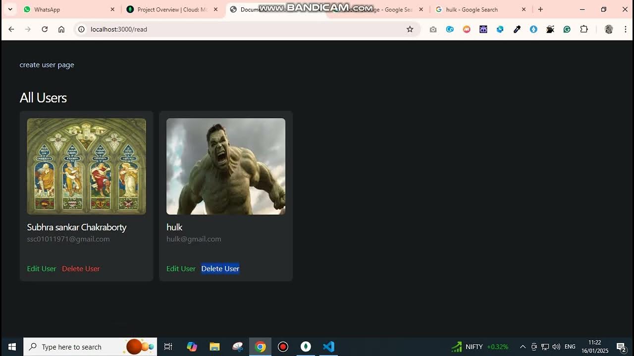 curd operation application mongodb - YouTube