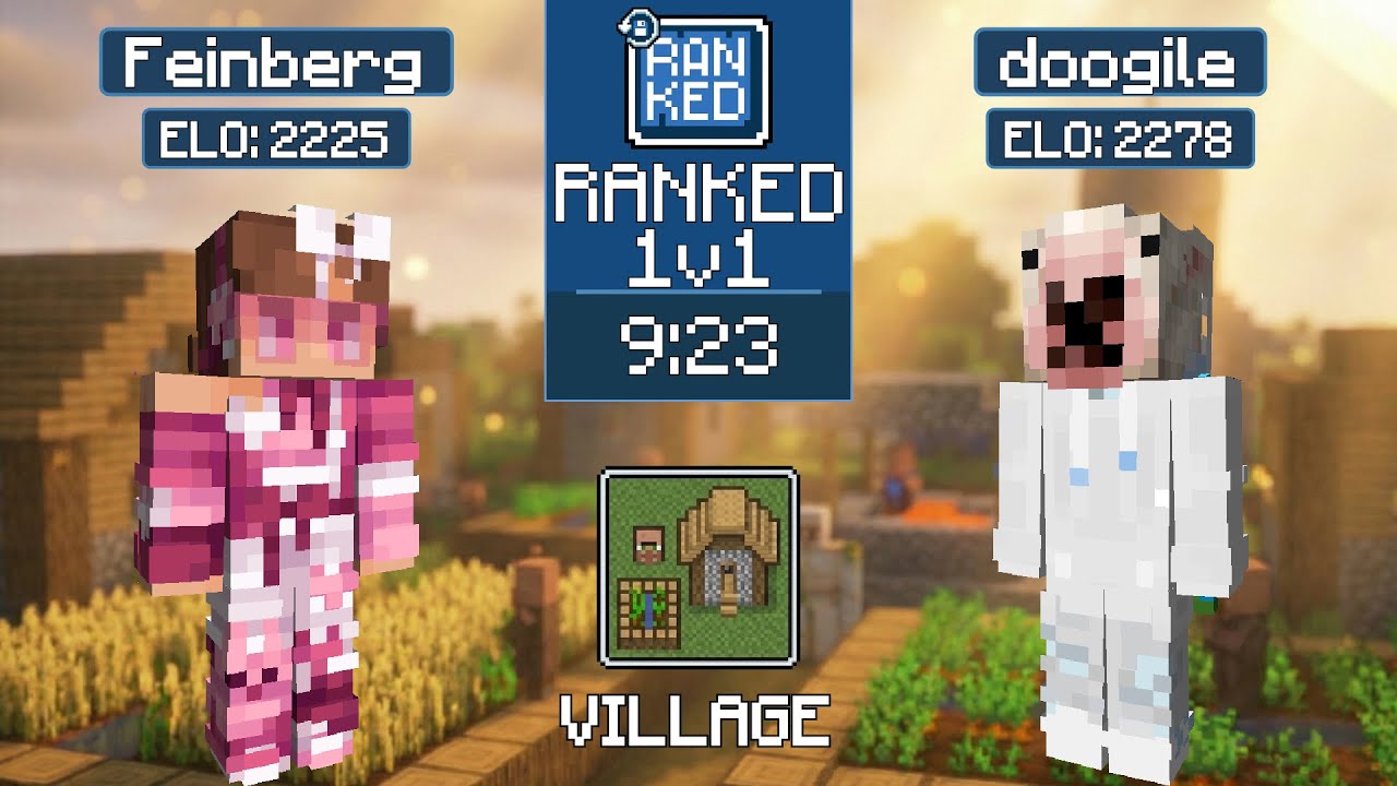Feinberg vs doogile | MCSR Ranked | Village Seed - YouTube