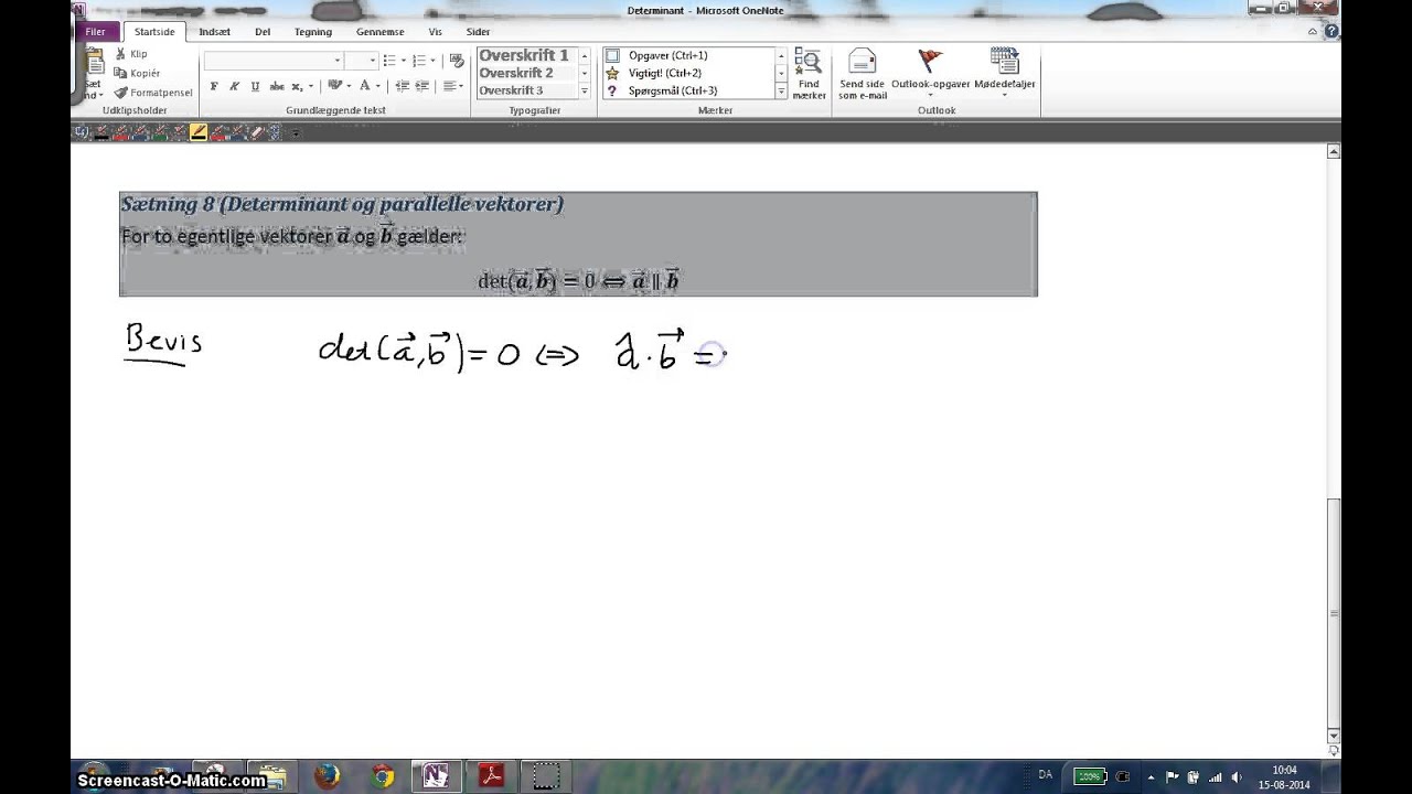 Determinant og parallelle vektorer - YouTube