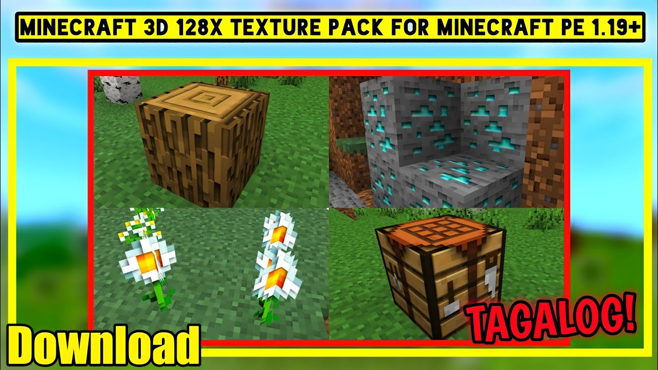 Minecraft 3D 128x Texture Pack! - YouTube