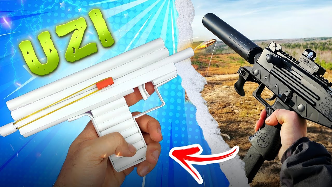 Paper Gun Uzi | How to make Paper Gun | Easy Paper Gun - YouTube