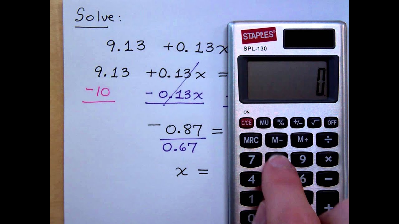 Prealgebra - Part 102 (Solving Equations with Decimals) - YouTube