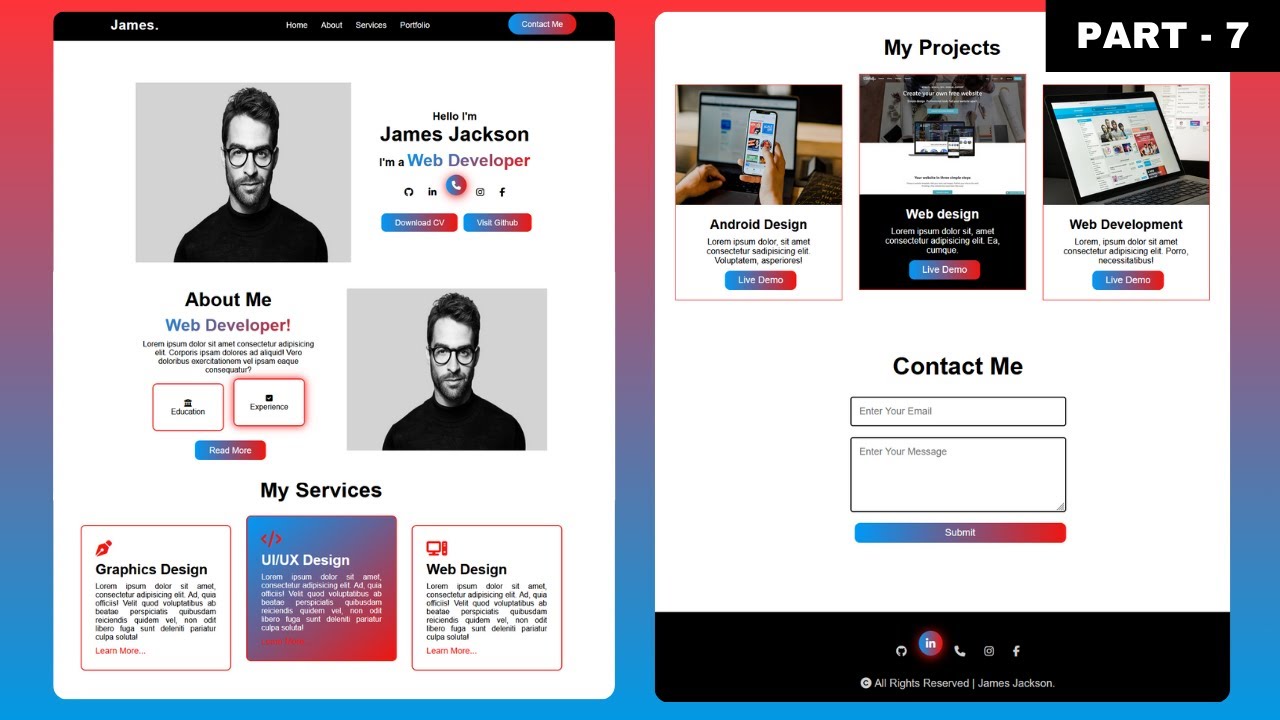 Complete Personal Portfolio Website using HTML and CSS | Responsive ...