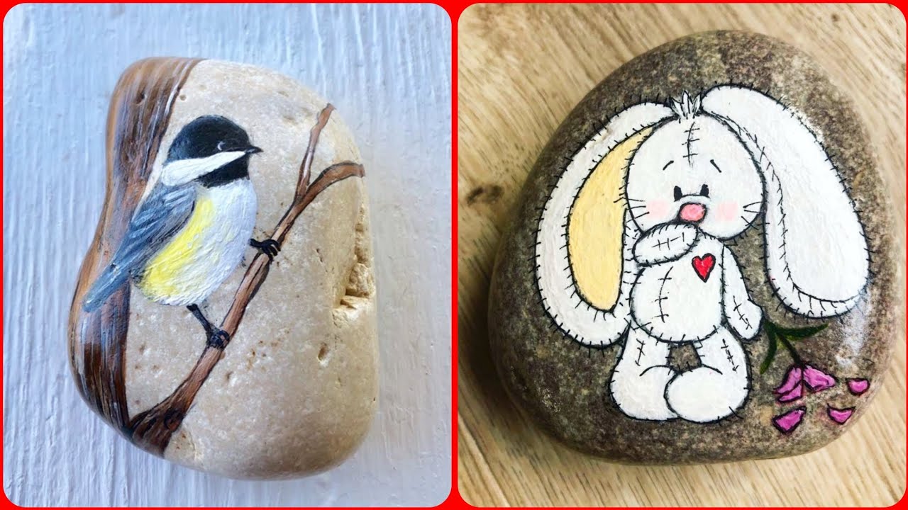 New diy 90 beautiful pebble stone painting ideas - YouTube