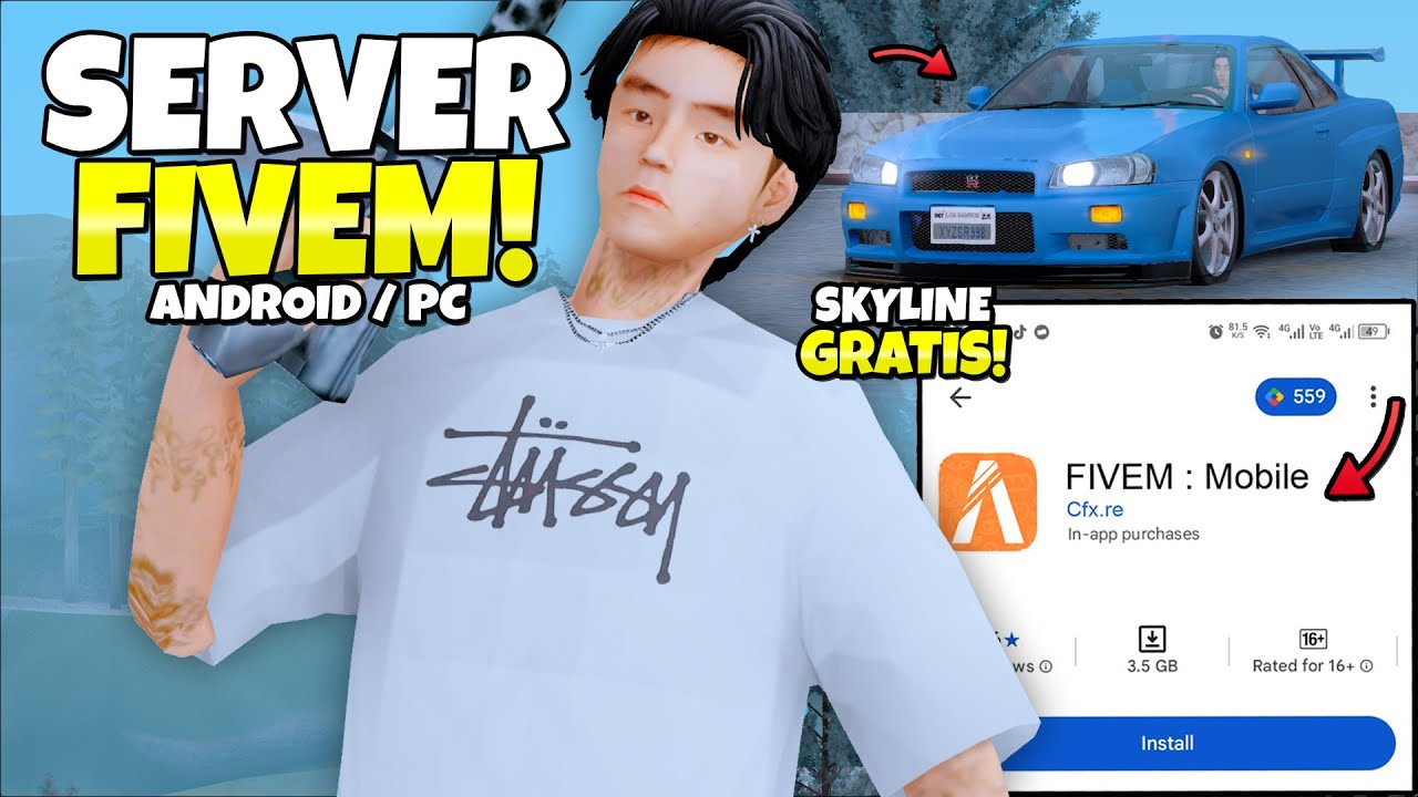 GRATIS MOBIL IMPORT SKYLINE R34 !! SERVER FIVEM ANDROID TERBARU ...