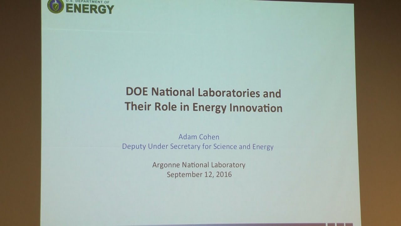 DOE National Labs Role in Energy Innovation - Adam Cohen - YouTube