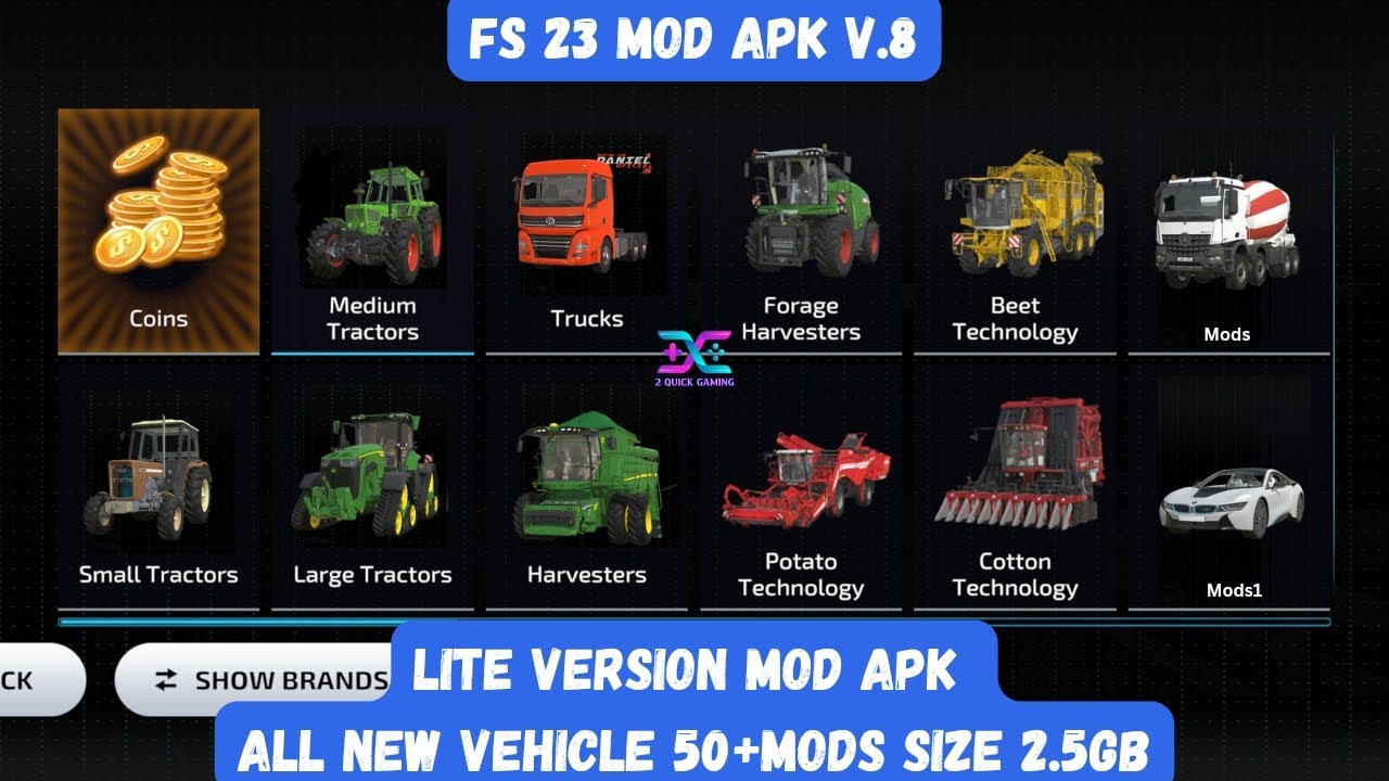 FS 23 all new vehicle V.8 size 2.5 lite version working all devices ...