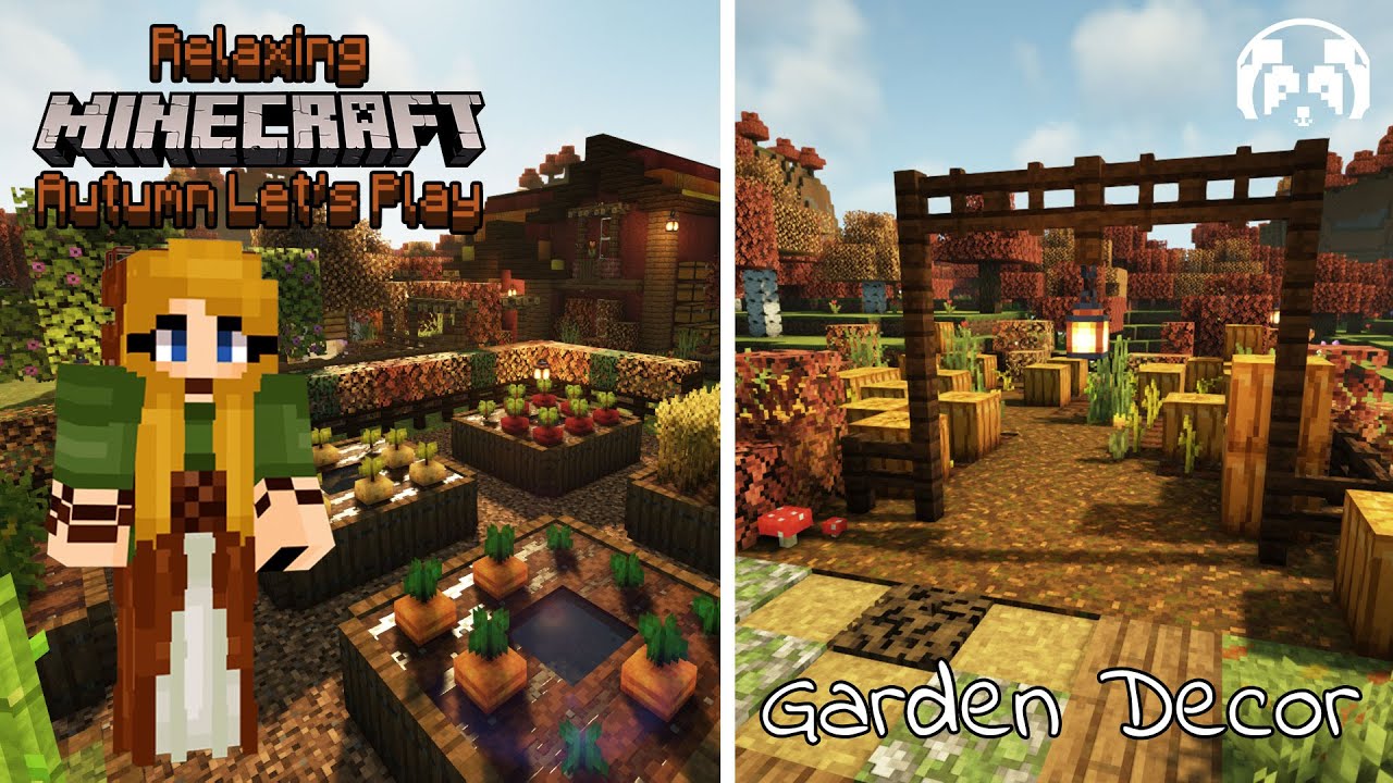 Decorating my Cottage Garden | Relaxing Autumn Minecraft Survival Let's ...