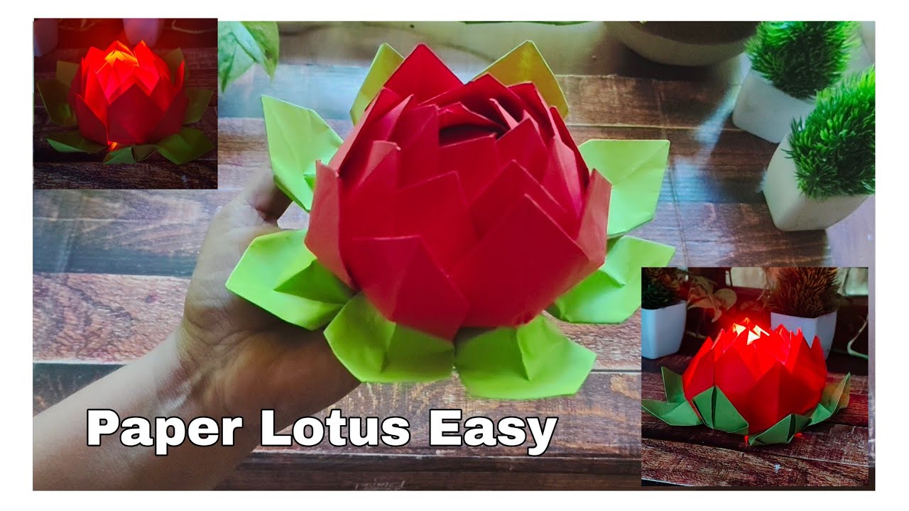 Paper Lotus making video / tutorial video / paper lotus flower / diy ...