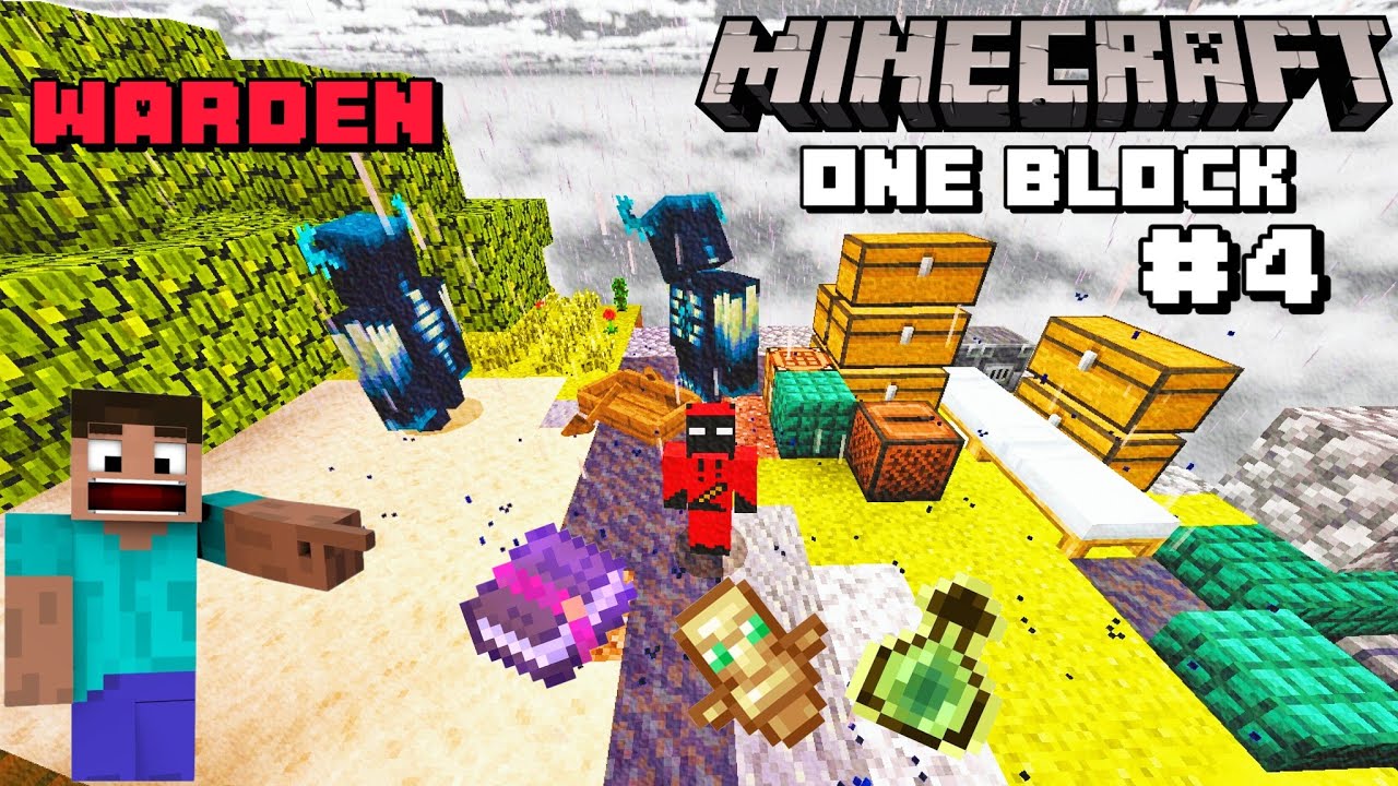 Two Warden in one block#4 Survival | Two Warden | Minecraft One Block ...