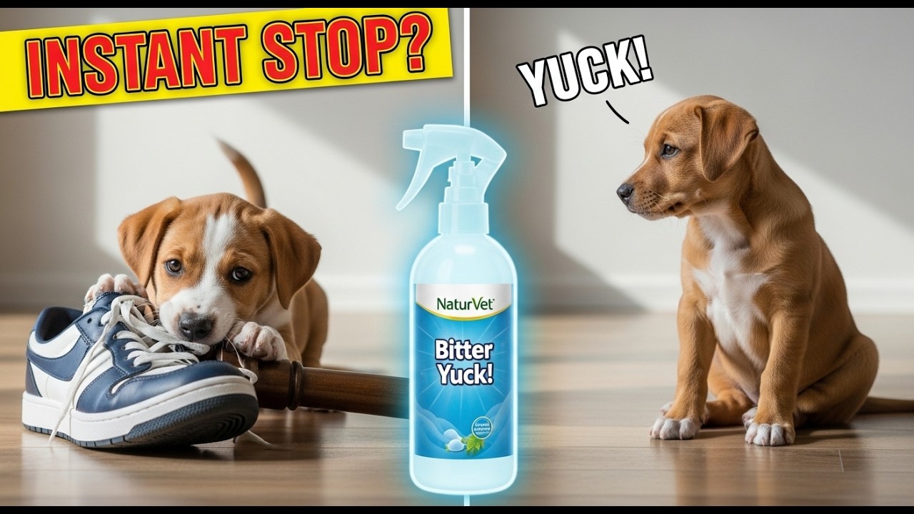 Stop Puppy Chewing Instantly? NaturVet Bitter Yuck Spray Test! - YouTube
