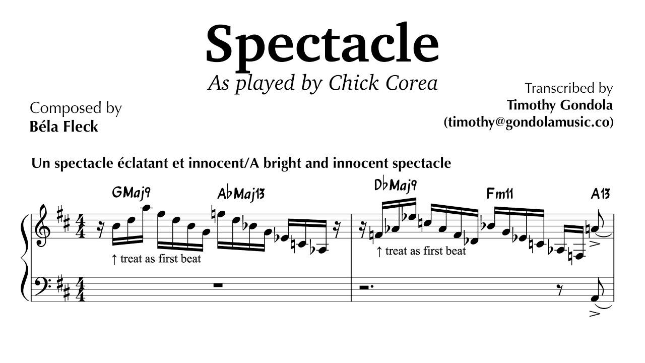 Chick Corea plays Spectacle - YouTube
