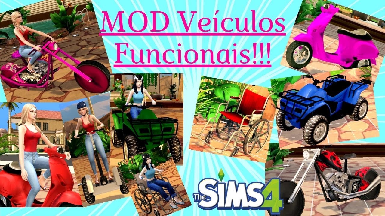 MOD TRANSPORTES FUNCIONAIS | CARRO, MOTOS E MAIS| The Sims 4 | MOD ...