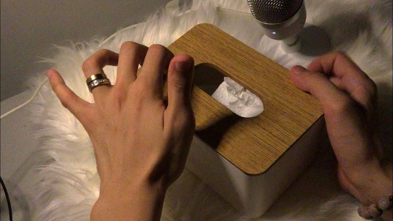 ASMR 10 minute tapping sound of tissue box | scratching | pulling ...