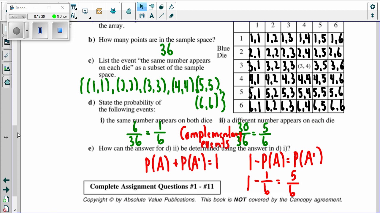 Math 30-2 Probability Lesson 1 - YouTube