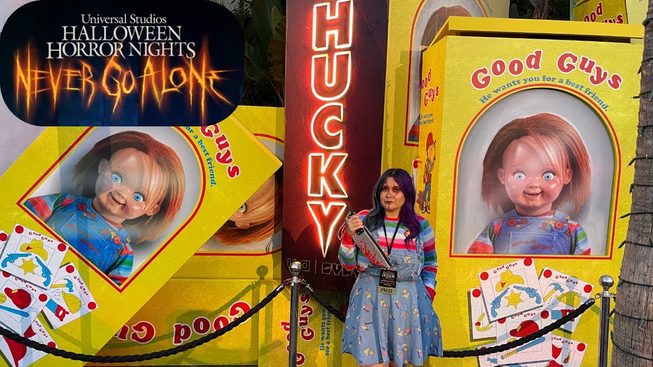 OPENING NITE OF HHN!! Chucky food, all 8 mazes, plus tram and the new ...