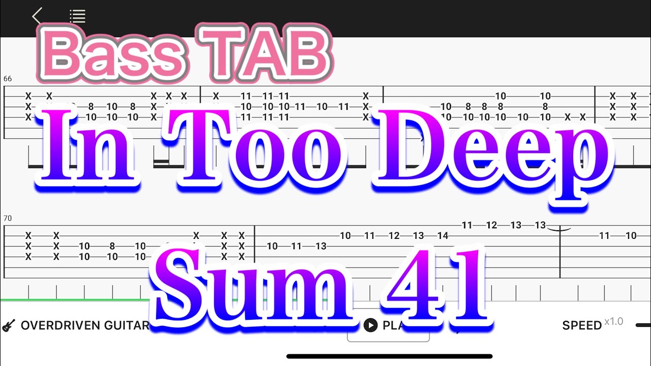 【Bass TAB】In Too Deep/Sum41【エレキベース初心者用練習曲】Guitar tutorial - YouTube Music