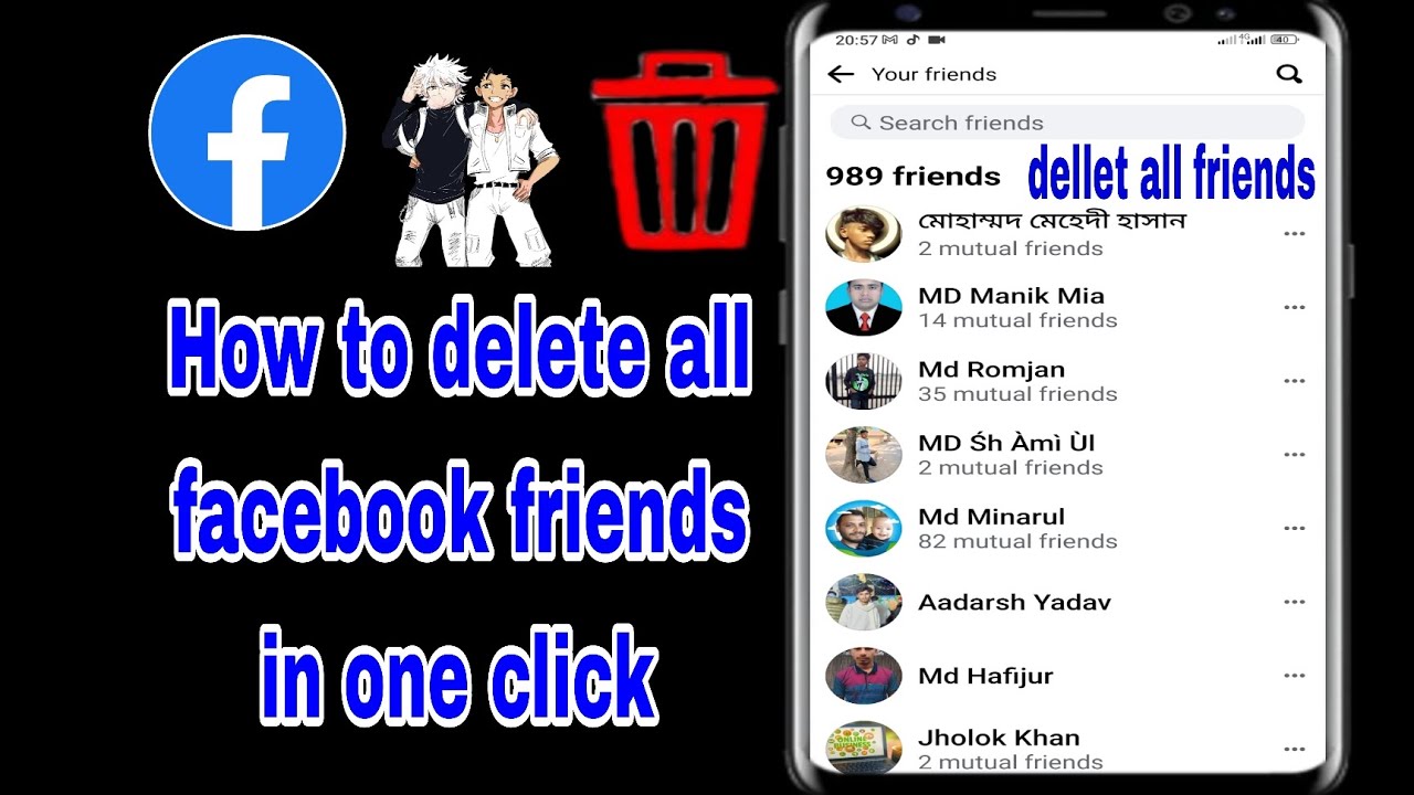 How to delete all facebook friends in one click (Update 2024 ...