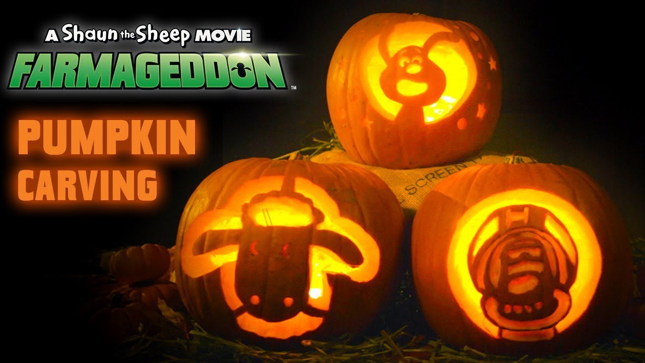 Shaun, Bitzer & Lu-La Halloween Pumpkin Carving 🎃 Shaun the Sheep Movie ...