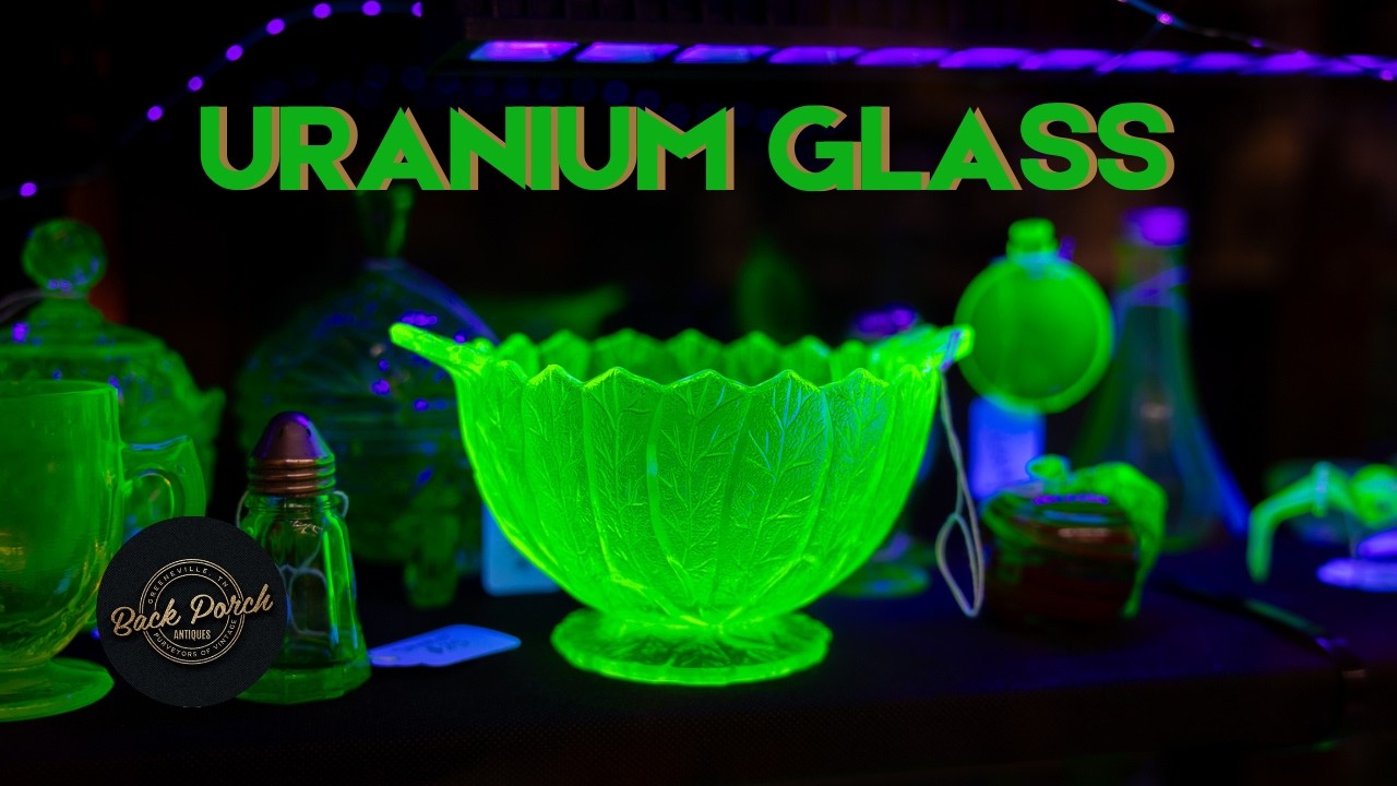 Beautiful New Uranium Glass Collection at Back Porch Antiques - YouTube