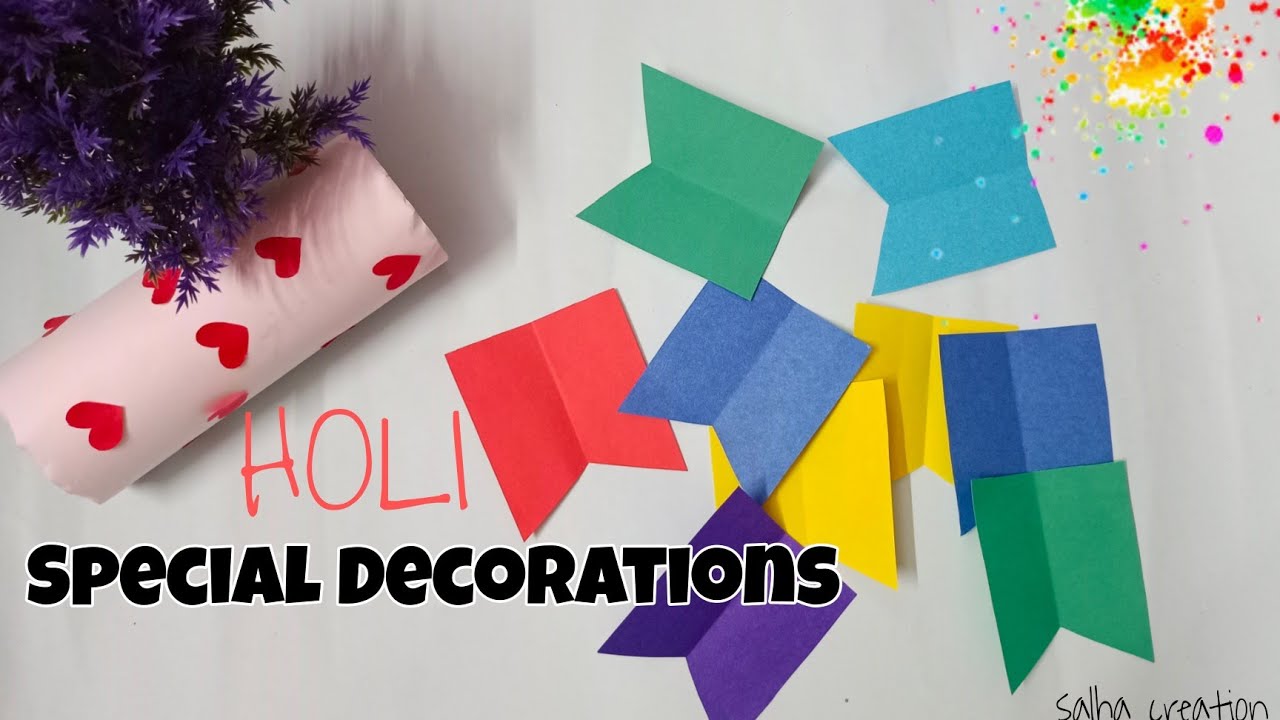 Holi Theme Party Decoration Ideas DIY/Holi Crafts - YouTube