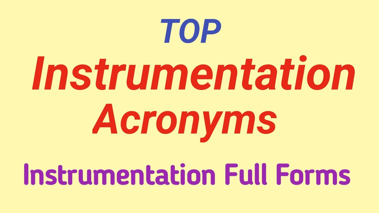2024's Top Instrumentation Acronyms Every Pro Needs to Know - YouTube