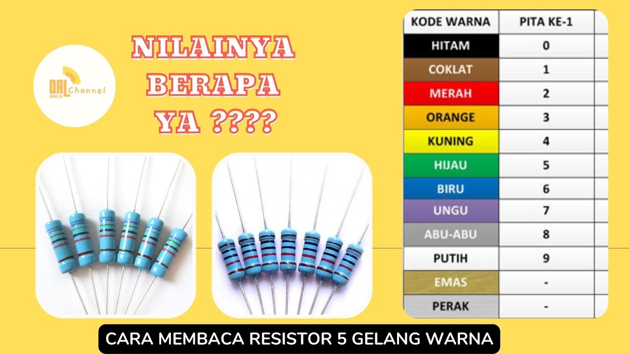 Cara Membaca Nilai Resistor 5 Gelang Warna Part 2 Youtube